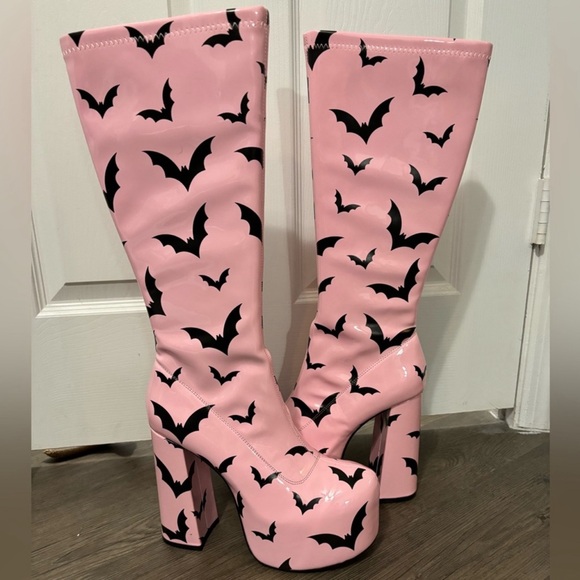 Dolls Kill | Shoes | Dolls Kill Pink And Black Bat Platform Shoes ...
